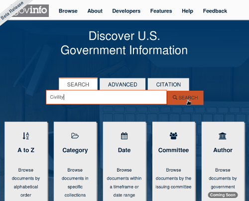 Govinfo.gov Shows Us the Work of Governing - The Institute for Civility ...
